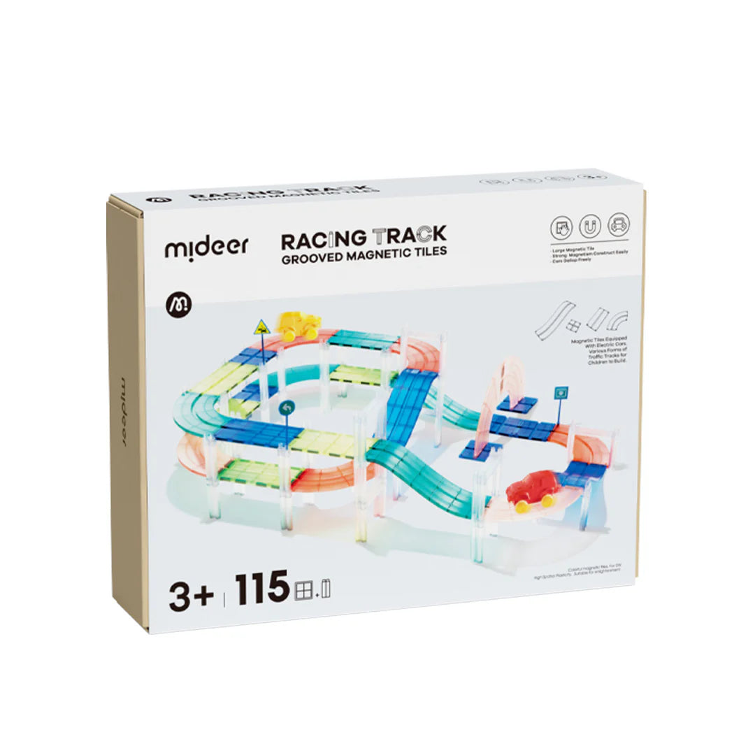Mideer - Racing Track Grooved Magnetic Tiles 115P – HeyKids Australia
