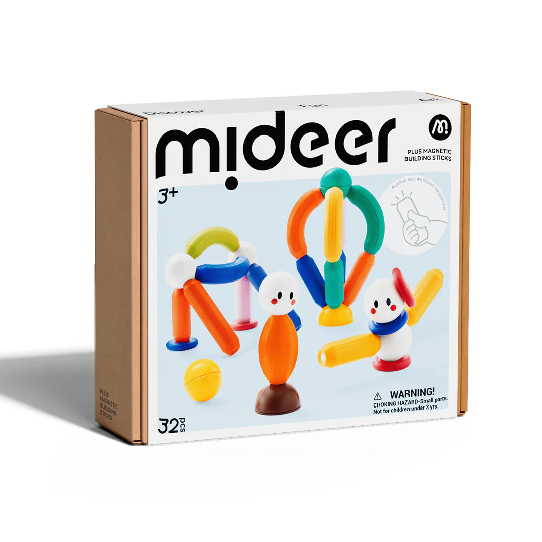 Mideer - Rainbow Plus Magnetic Building Sticks 32P – HeyKids Australia