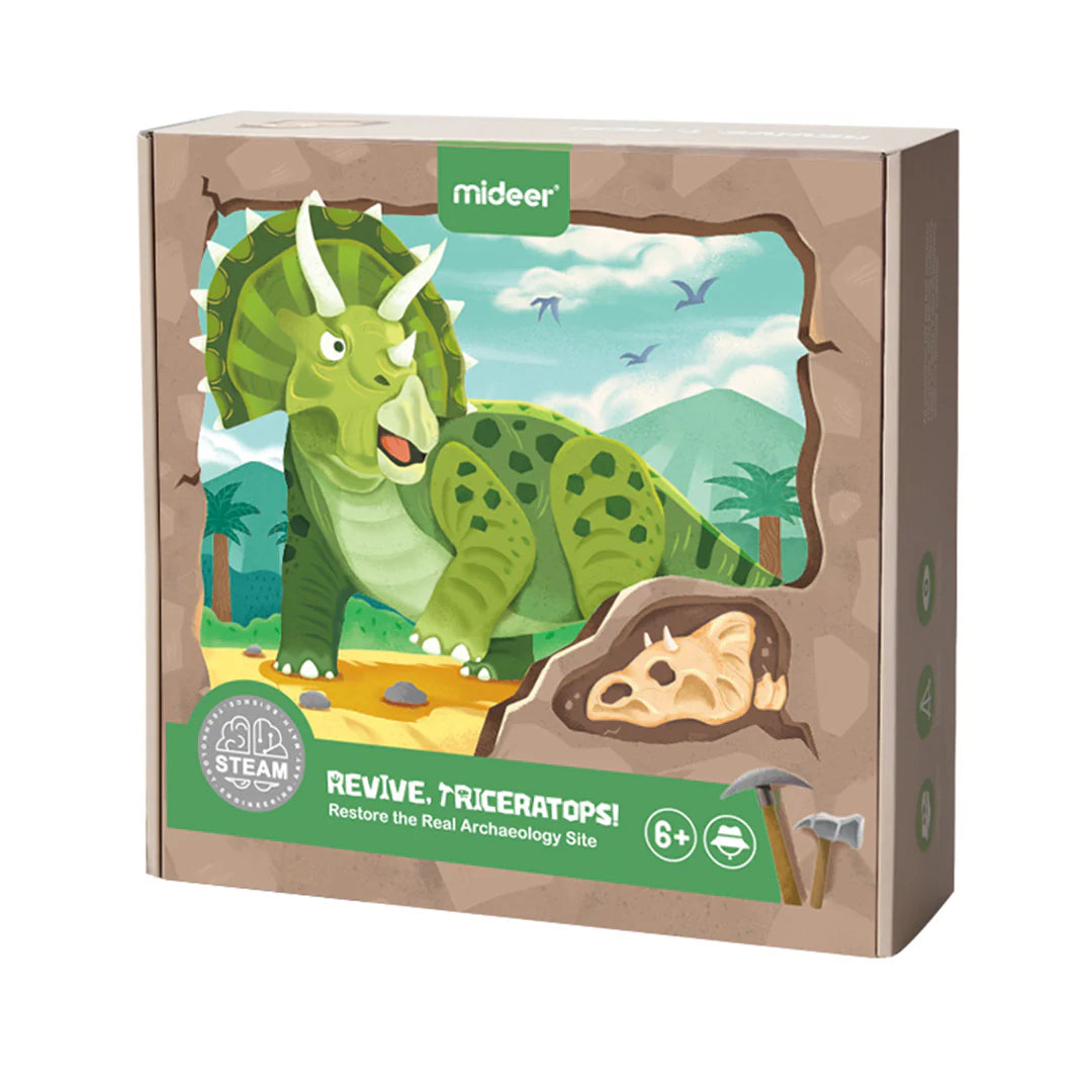 Mideer - Dinosaur Fossil Dig Kit - Revive, Triceratops! – HeyKids Australia